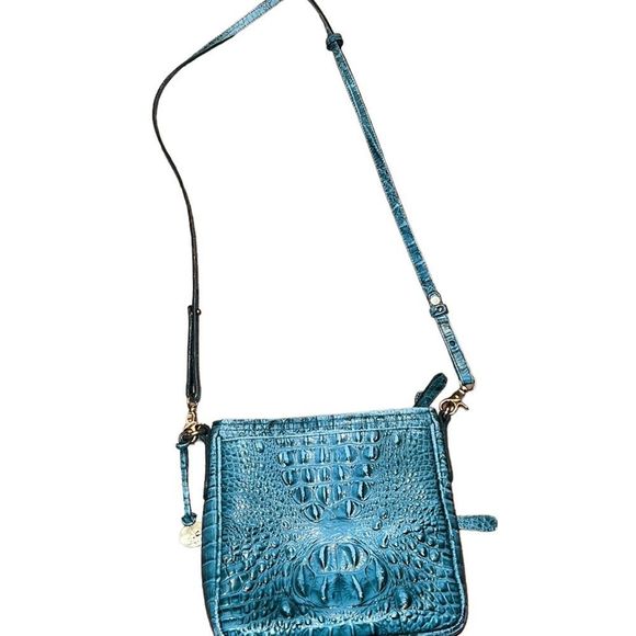 Brahmin | Bags | Brahmin Turquoise Leather Crossbody Bag Purse | Poshmark